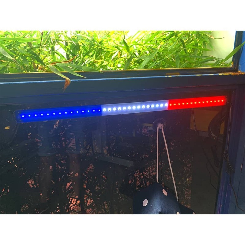 Bande lumineuse 42 LED France 24 volts 60cm éclairage Bleu Blanc Ro...
