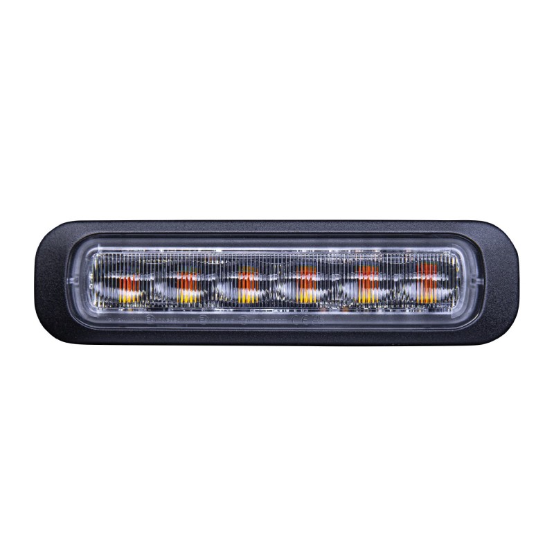 Feu Flash orange 6 LED 12-24 volts lentille claire Dark Knight E-Ap...