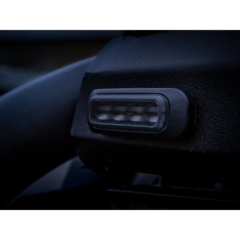 Feu Flash orange 3 LED 12-24 volts lentille claire Dark Knight E-Ap...