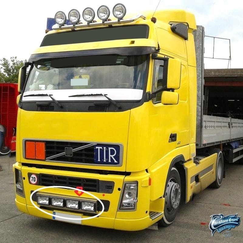 Support inox de calandre pour 4 feux sur Volvo FH2 FH3 Accessoire e...