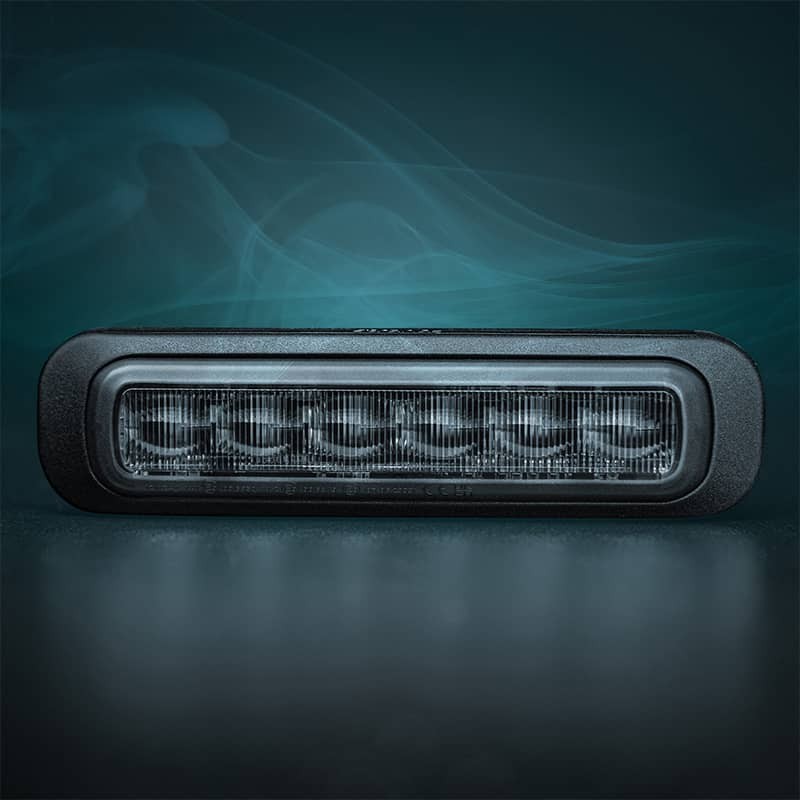 Feu flash 6 LEDs Bleu lentille teintée 12-24V Dark Knight Strands E...