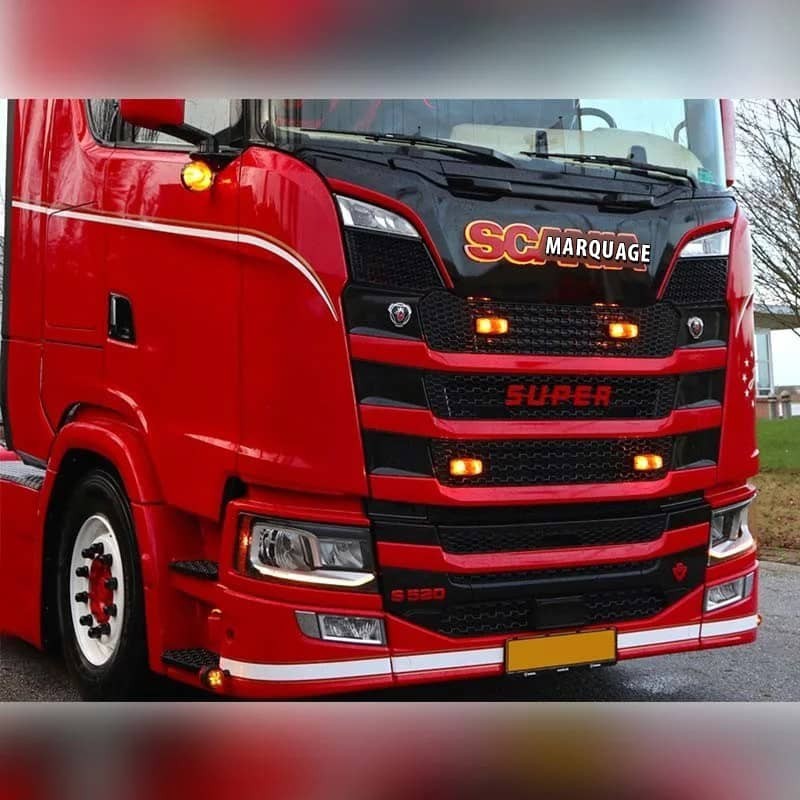 Logo de calandre lettrage Scania orange - Accessoire compatible 24 ...