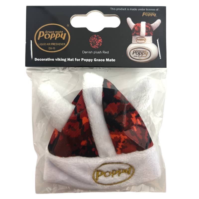 Chapeau Poppy Viking en Tissu Danois Rouge Pour flacon Grace Mate 0...