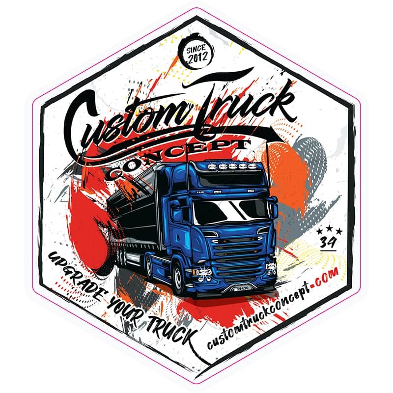 Sticker Custom Truck Concept Camion Scania Bleu 10 cm Finition Mat ...