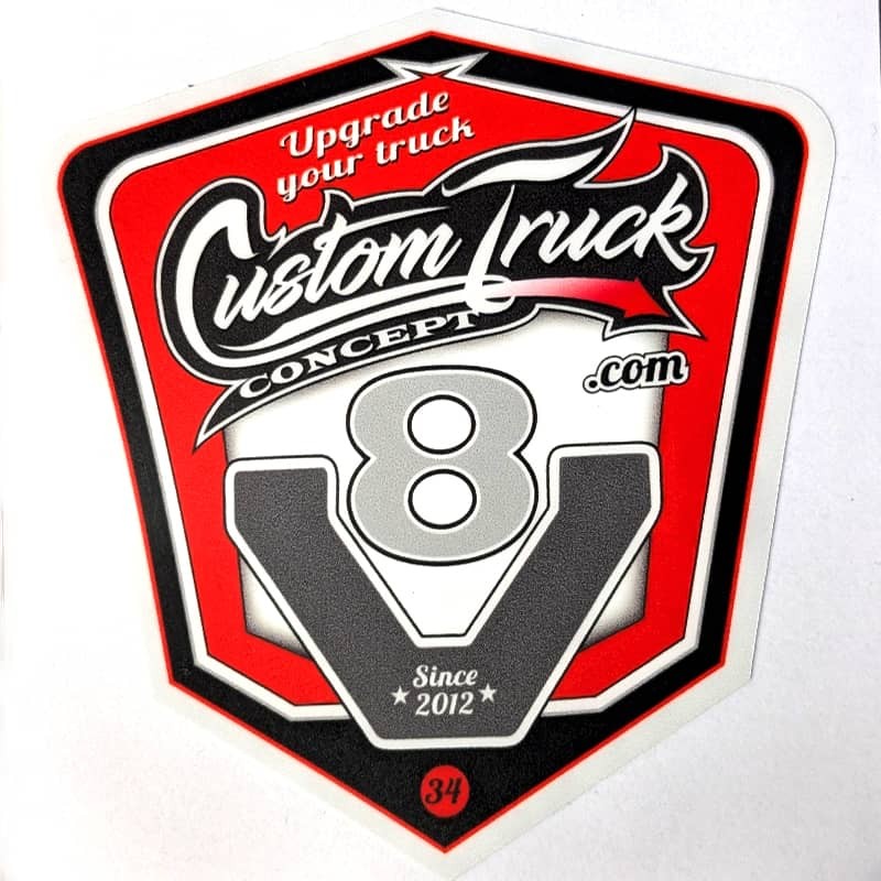 Sticker Custom Truck Concept V8 10 cm Finition Mat STICKER-CTC