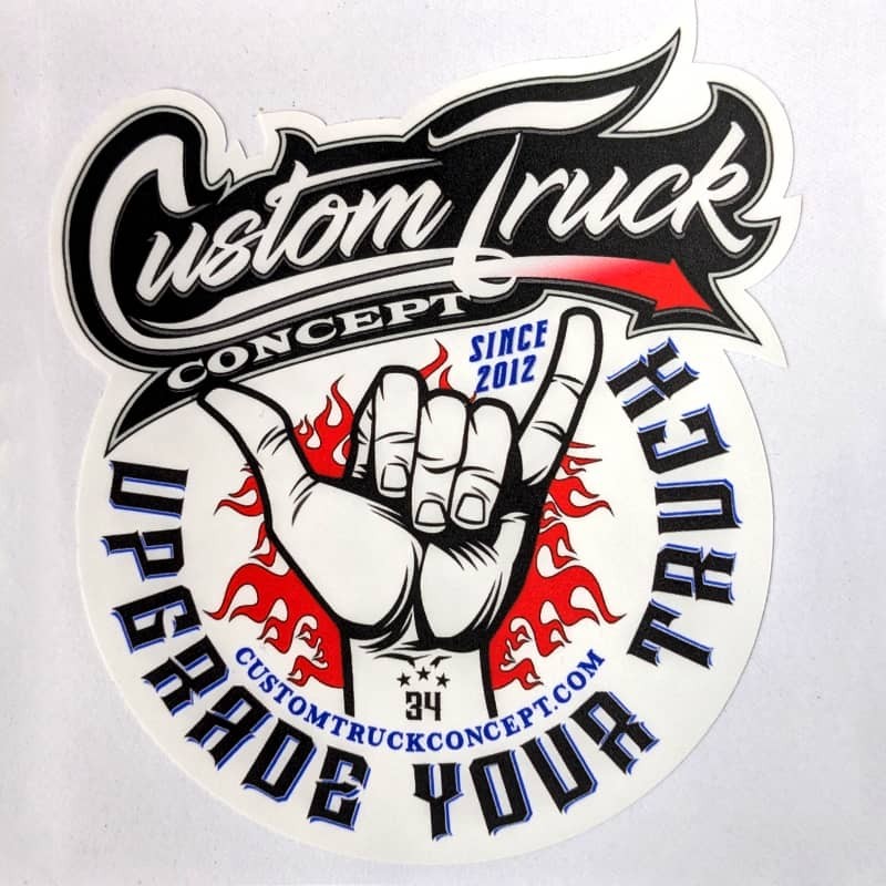 Sticker Custom Truck Concept blanc 10 cm Finition Mat STICKER-CTC