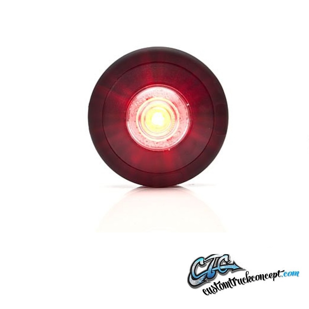 Feu rond LED rouge 12-24V 21mm. E-approuvé. Feu rond LED rouge 12-2...