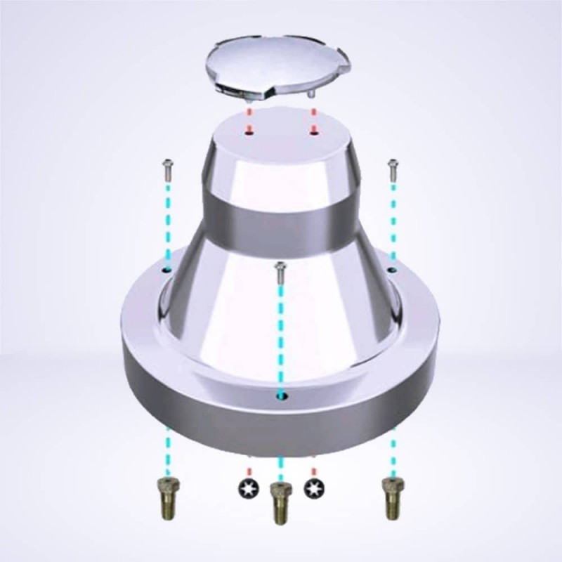 Cache Moyeu inox 22,5 pouces pour camion Scania Jantes acier et Alu...